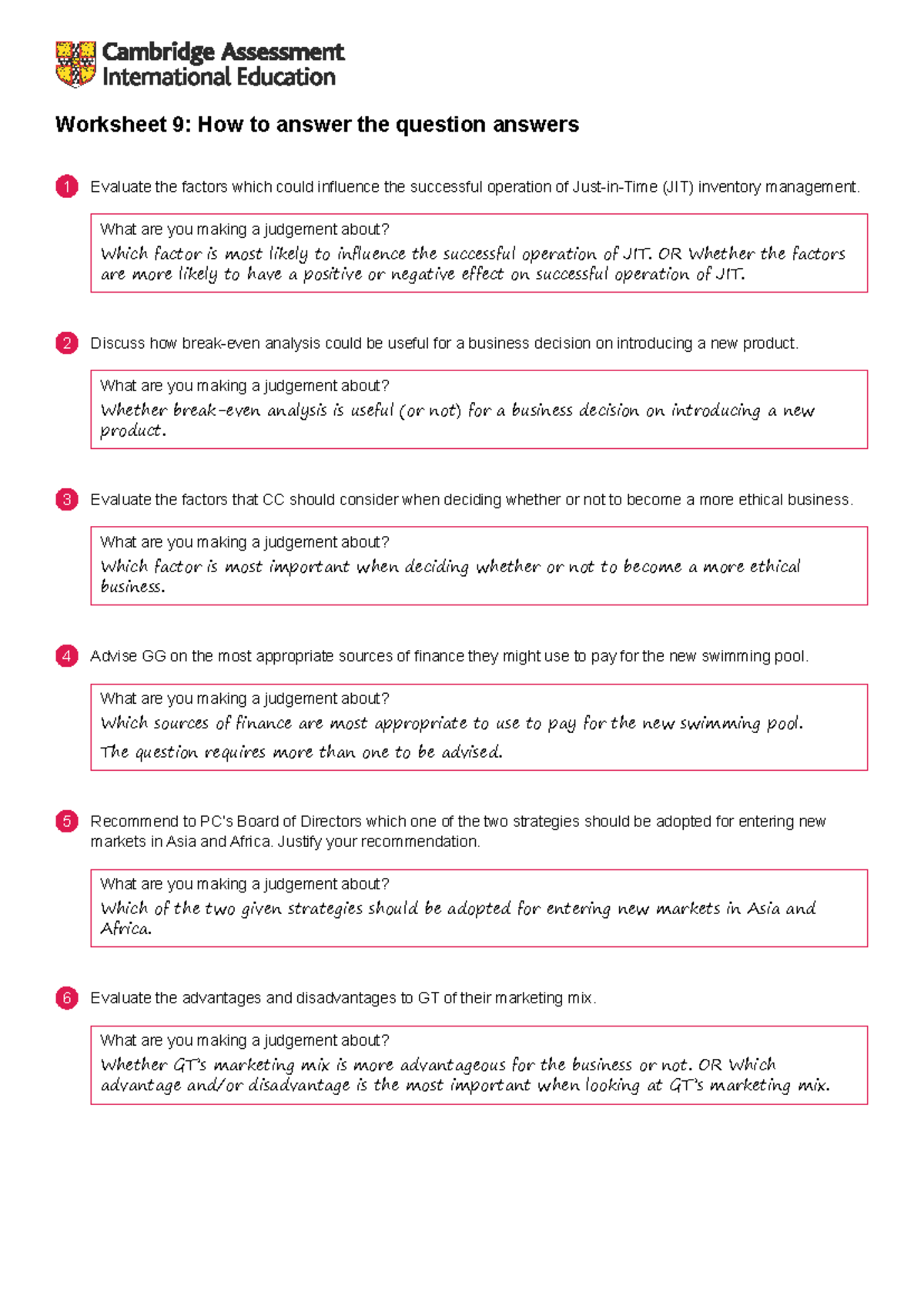 AO4 Worksheet 9 How to answer the question answers - What are you ...