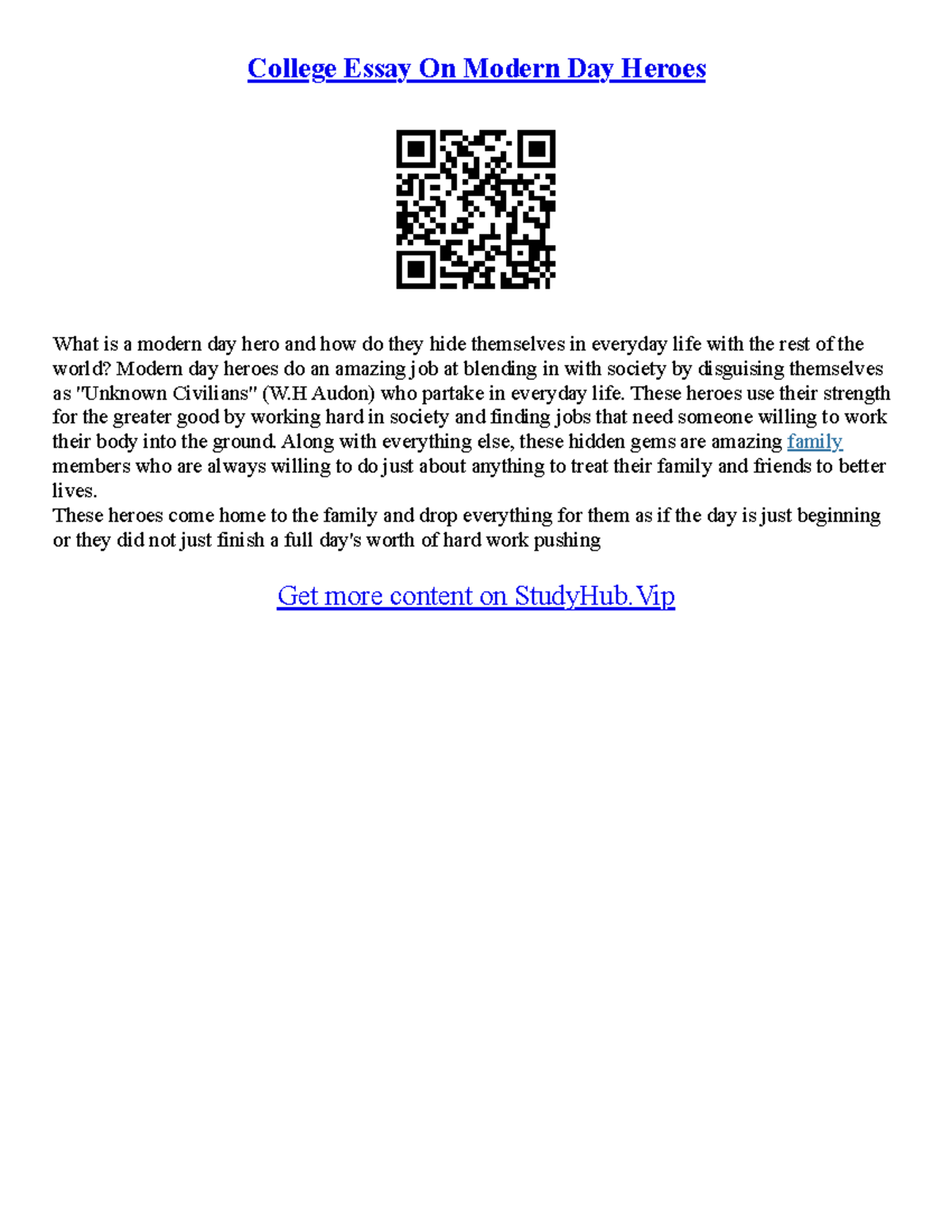 Modern Day Heroes Essay - College Essay On Modern Day Heroes What is a ...