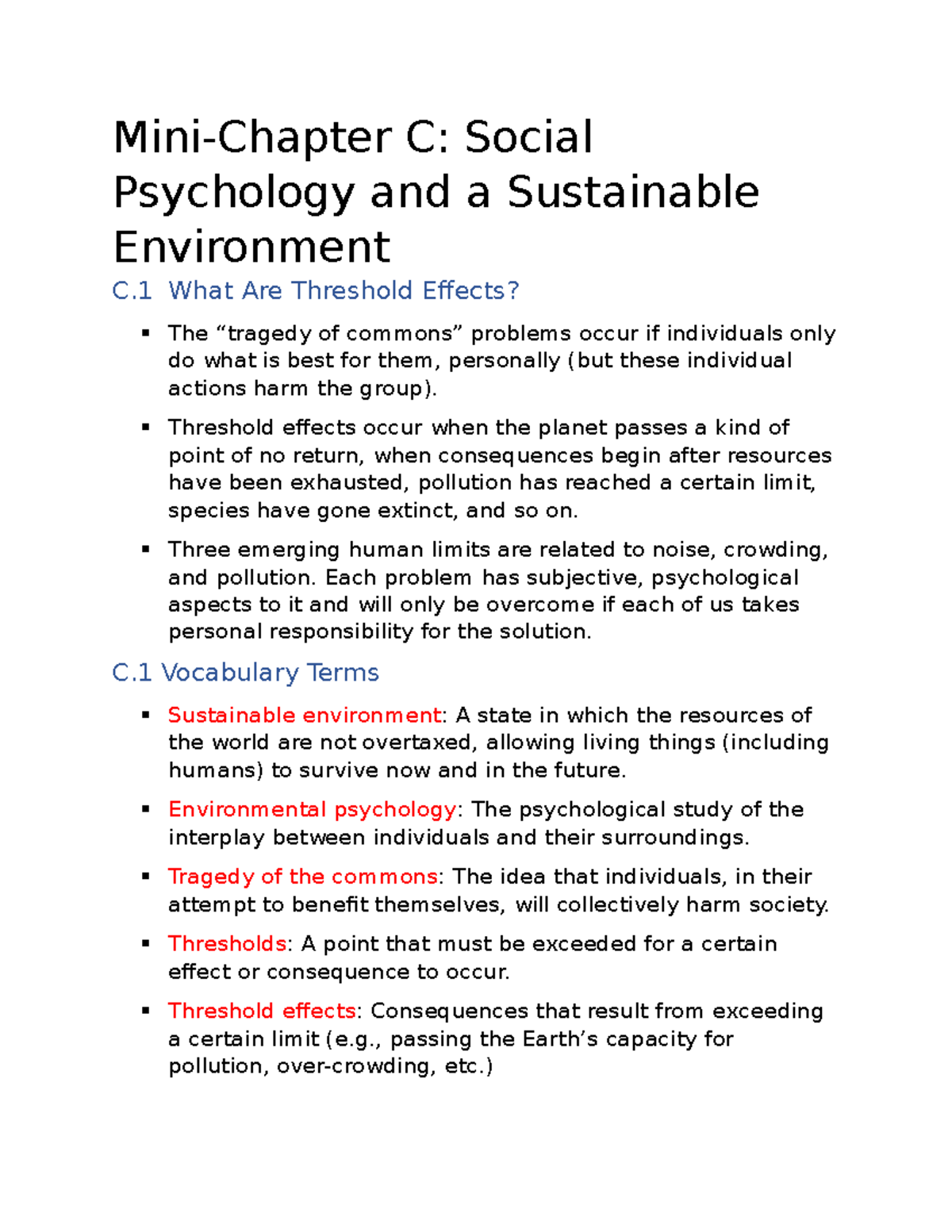 Social Psychology Mini-Chapter C Notes - Mini-Chapter C: Social ... Social Psychology Mini-Chapter C Notes - Mini-Chapter C: Social ...