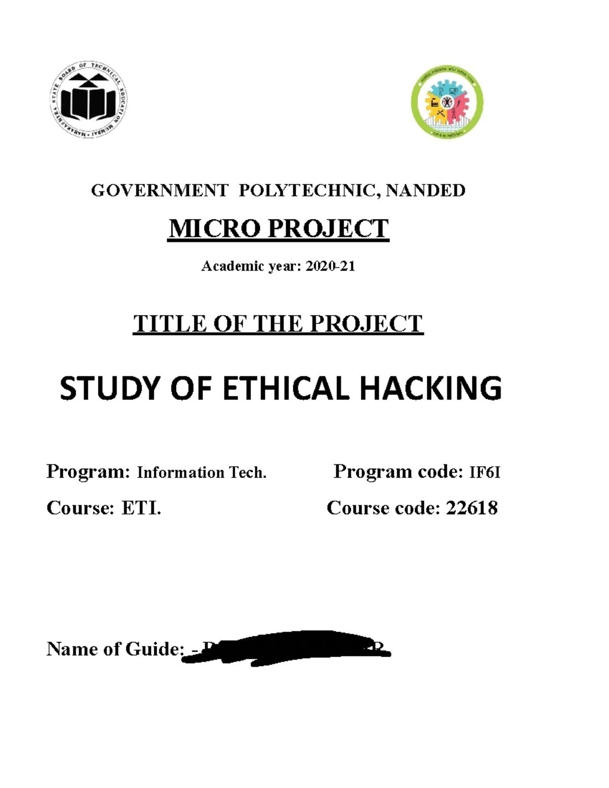 ETI microproject - Micro project - GOVERNMENT POLYTECHNIC, NANDED MICRO PROJECT Academic year ...