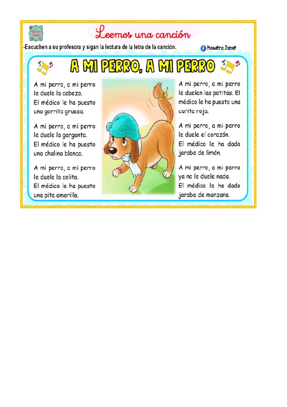 A MI Perro-A MI Perro - ficha de comprensión lectora - Lenguaje Y ...