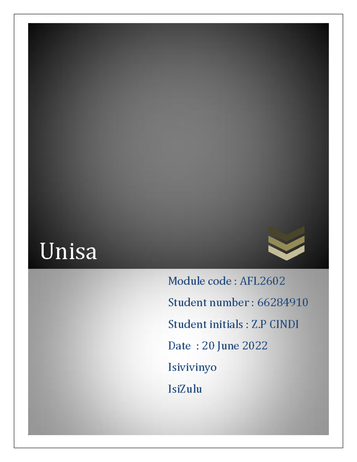 66284910,AFL2602 - Unisa Module code : AFL Student number : 66284910 ...