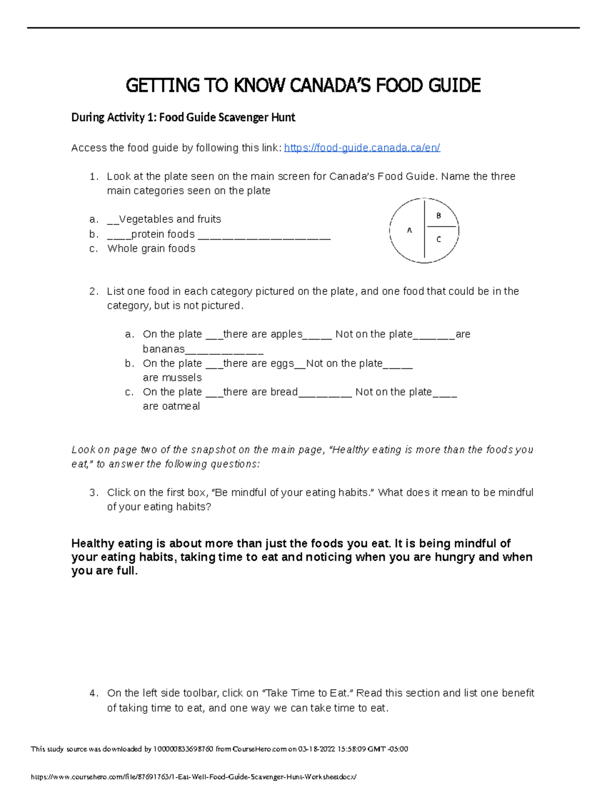 1 - english - GETTING TO KNOW CANADA’S FOOD GUIDE During Activity 1 ...