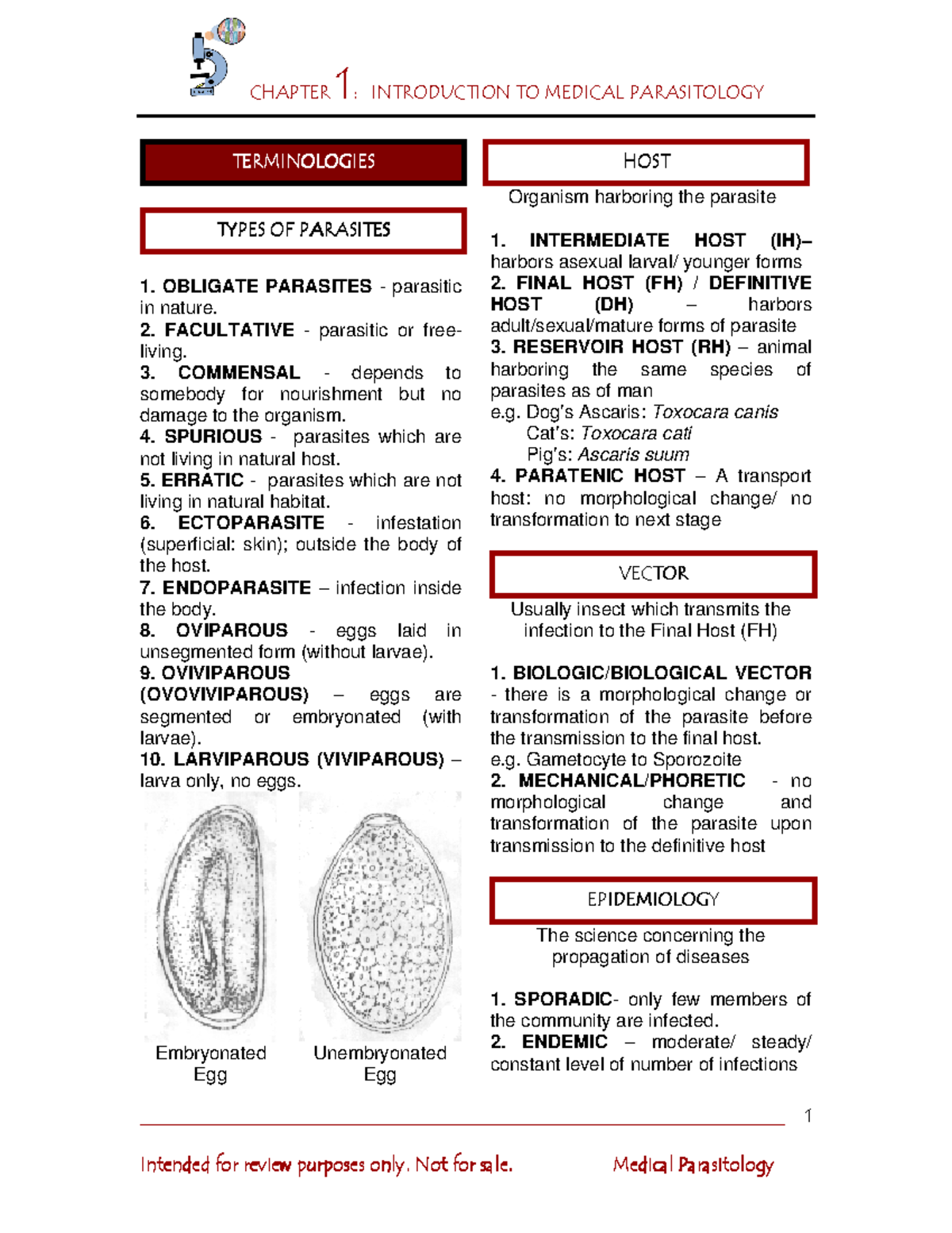 Chapter-1 - Clinical Parasitology chapter 1 handouts - - Studocu