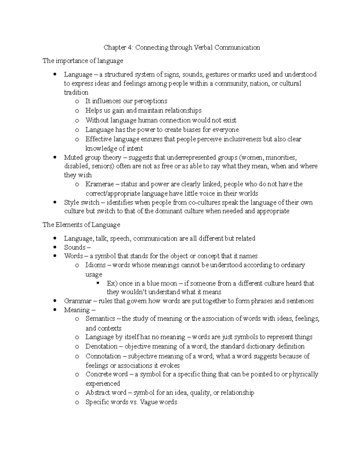 Chapter 4 - Connecting through verbal communication - Chapter 4 ...