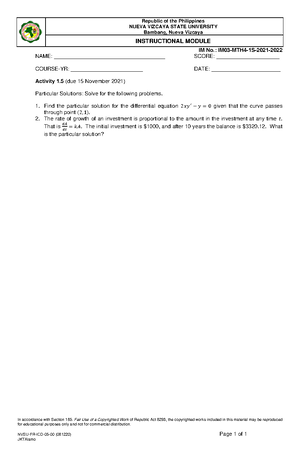Module 08 Abstraction - NUEVA VIZCAYA STATE UNIVERSITY Bambang, Nueva ...