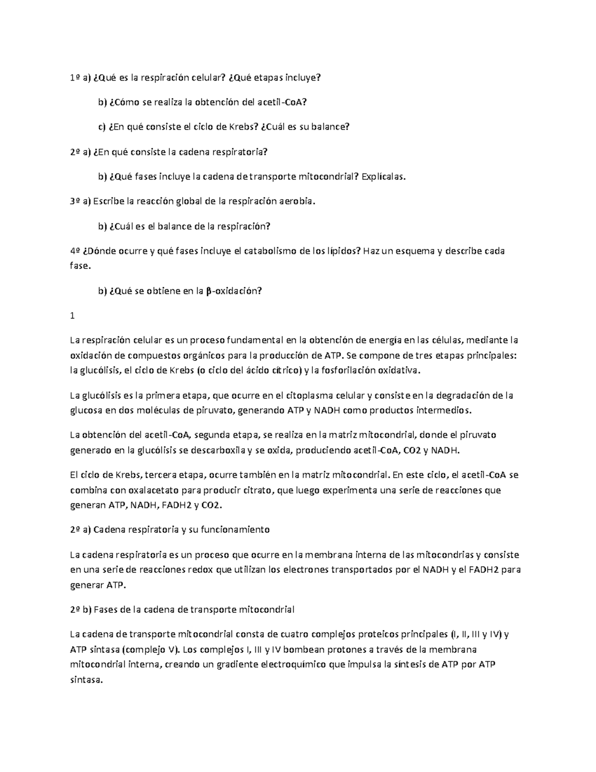 Tarea-aaa - Adawda - 1º a) ¿Qué es la respiración celular? ¿Qué etapas ...
