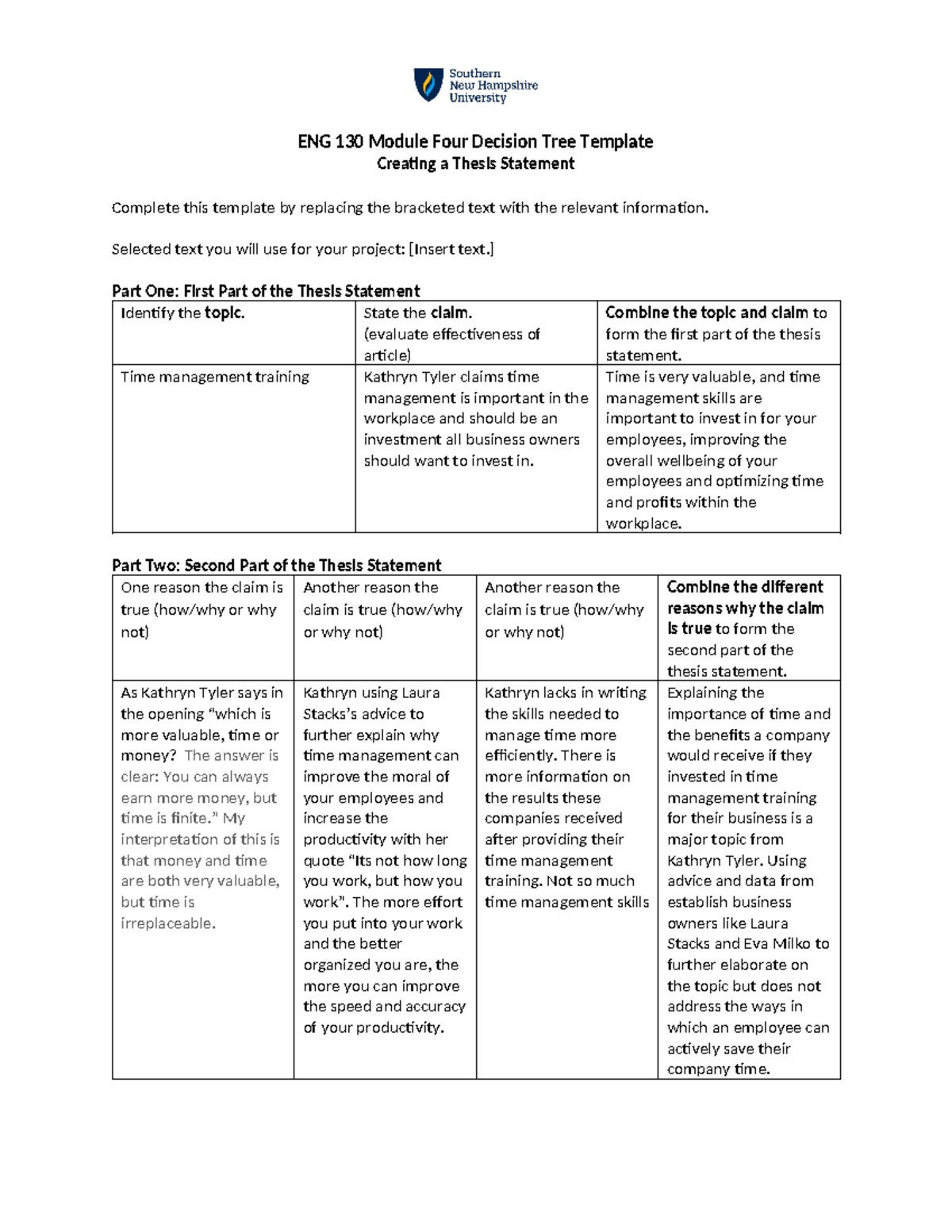 ENG 130 Module Four Decision Tree Template - ENG 130 Module Four ...