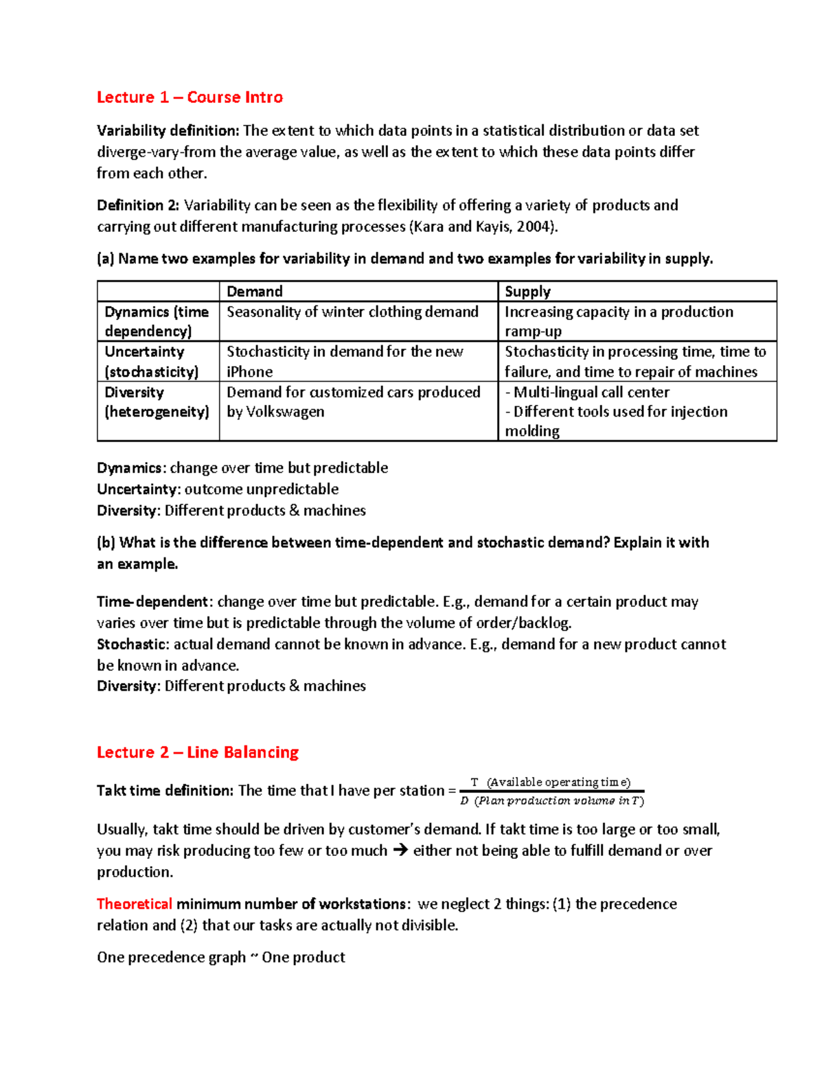 Lean Production - Solutions for Self-Test Questions - Lecture 1 ...