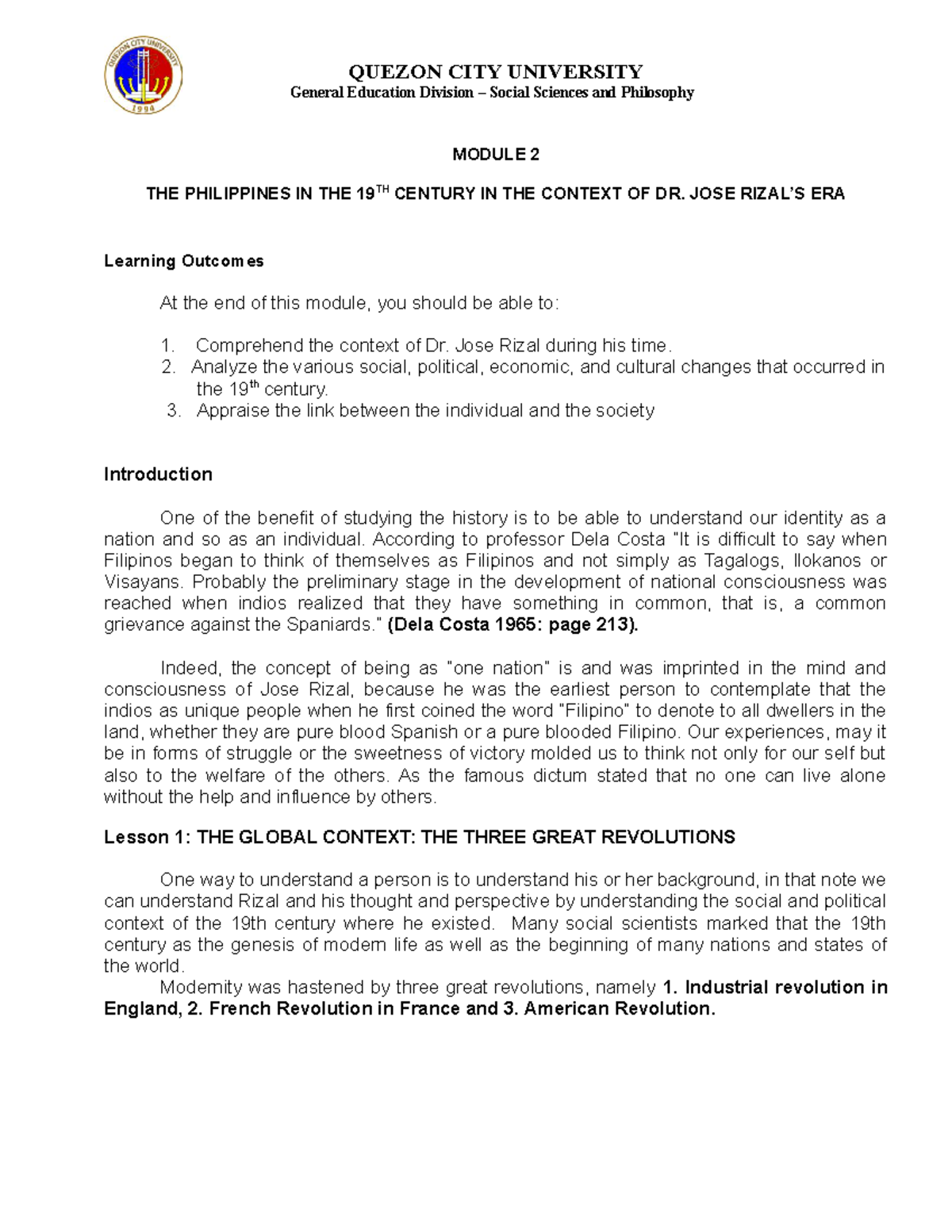 Module-2-The 19th Century - General Education Division – Social ...
