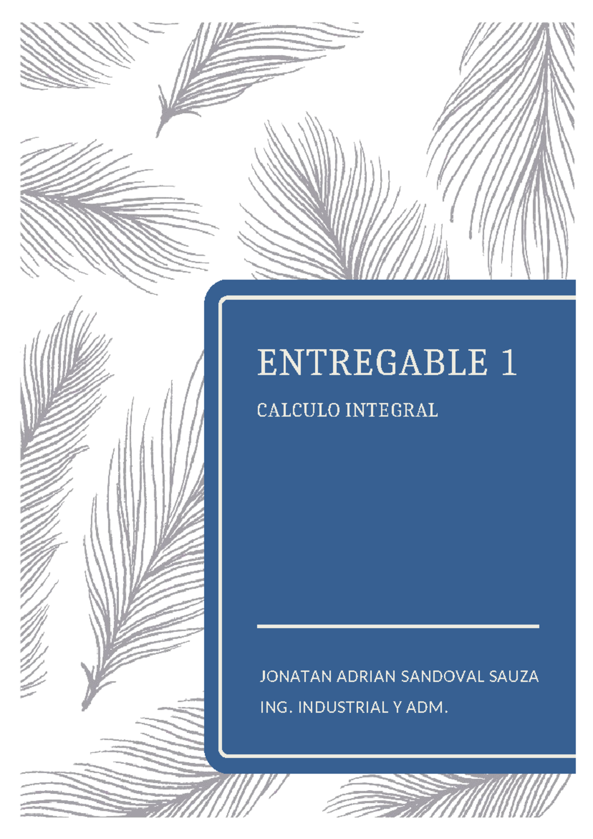 Entregable 1 Calculo JASS - ENTREGABLE 1 CALCULO INTEGRAL JONATAN ADRIAN SANDOVAL SAUZA ING ...