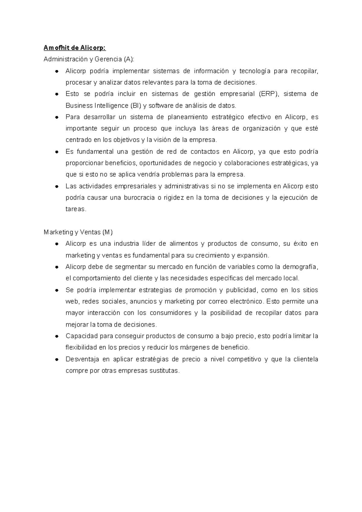 Amofhit A y M - A Y M de la sem 3 - Amofhit de Alicorp: Administración ...