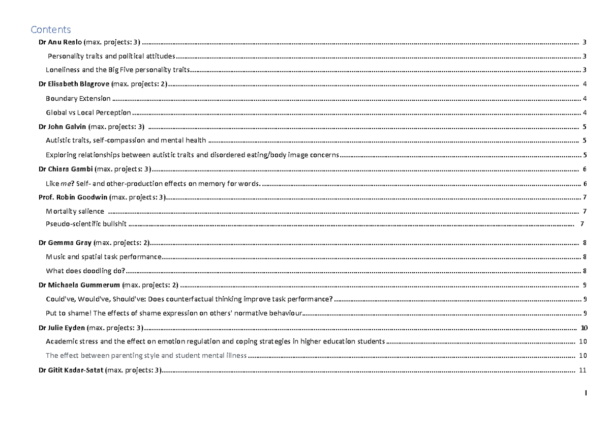 PS216 List Supervisors Topics 2023-24 - Contents Dr Anu Realo (max ...