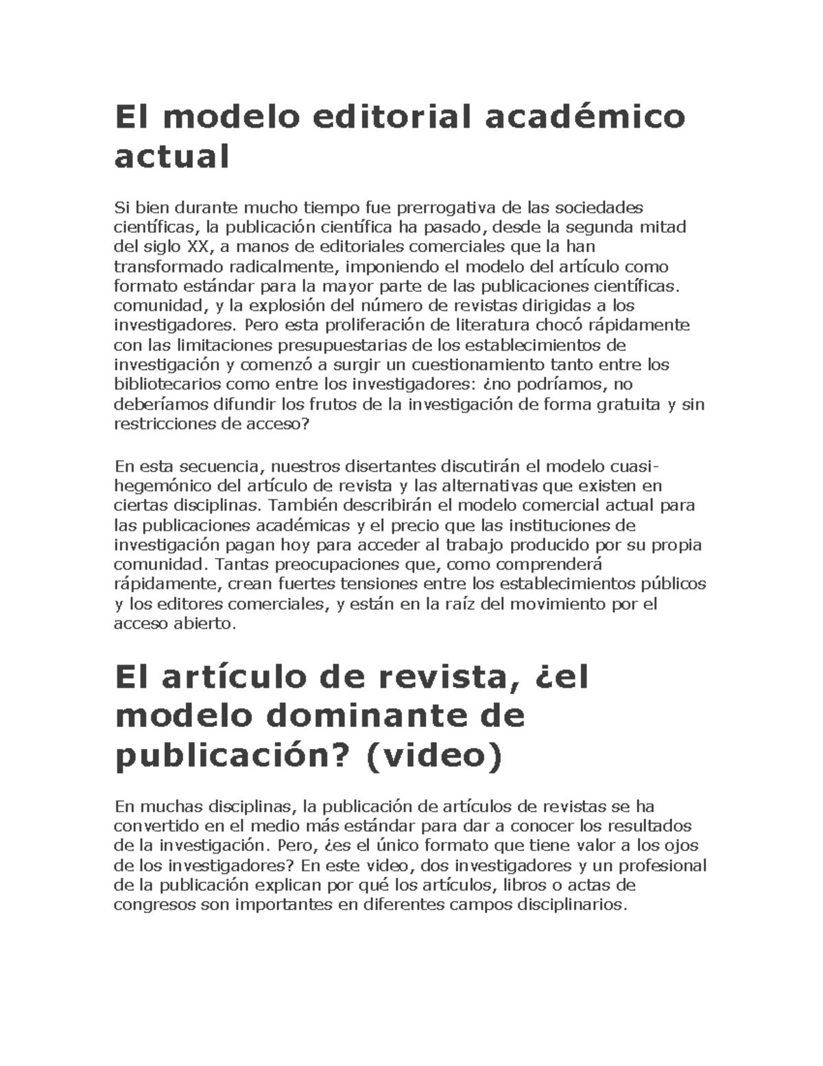 Lectura completa - Introducciones del tema - El modelo editorial ...