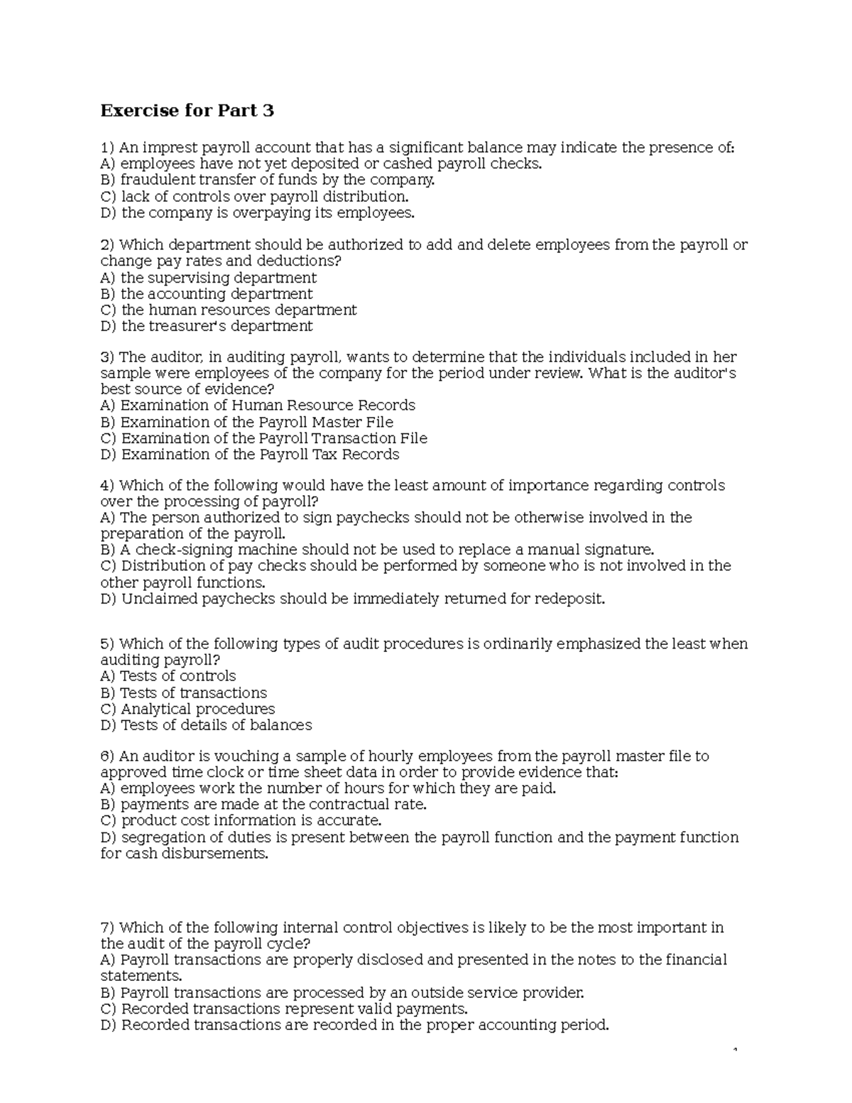 Exercise for Part 3- for upload - Exercise for Part 3 An imprest ...