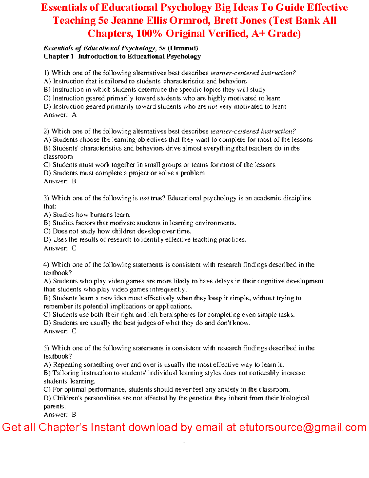 Testba~1 - Testba~1 - Essentials of Educational Psychology, 5e (Ormrod ...