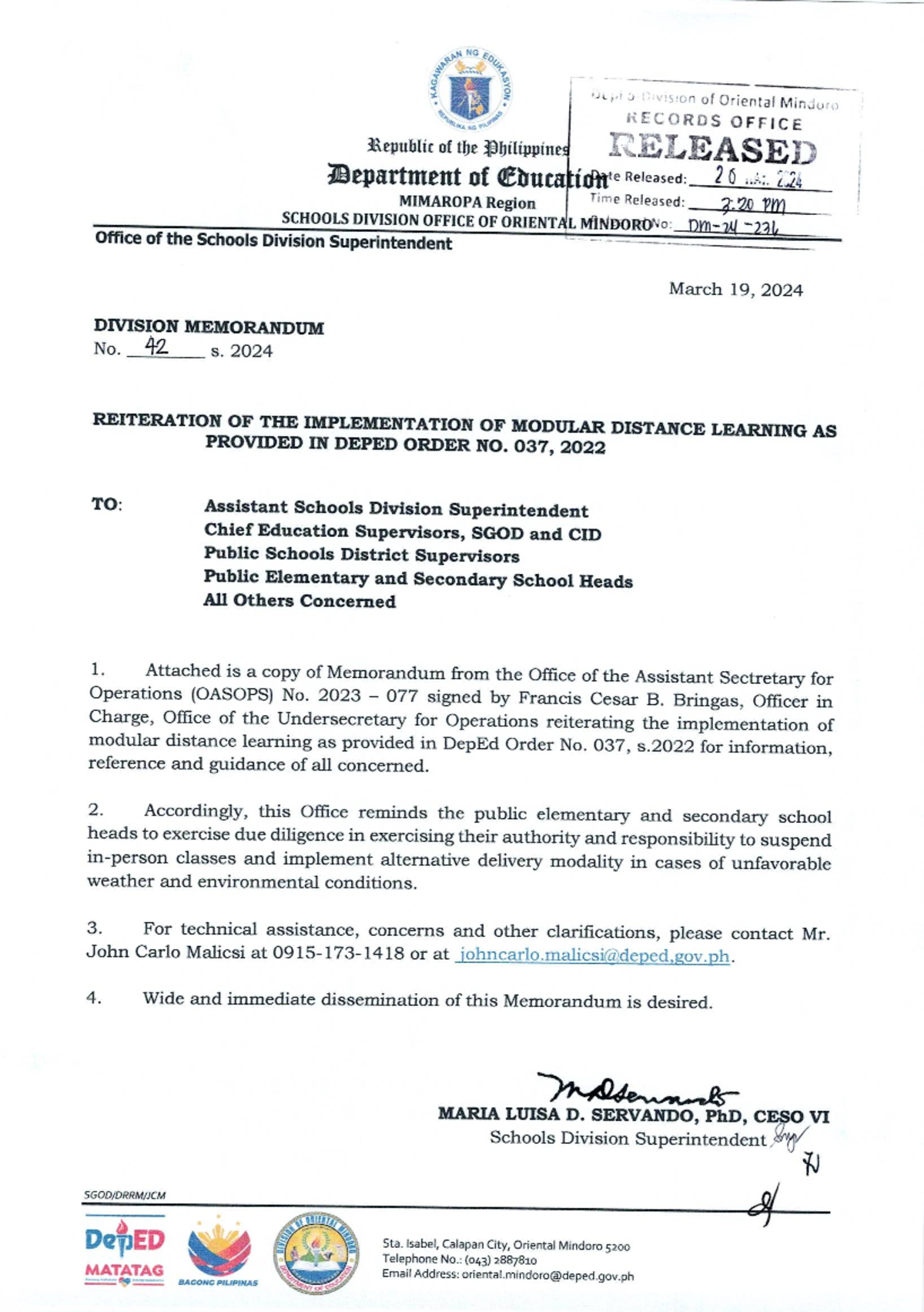 DM-42 Reiteration-of-the-Implementation-of-Modular-Distance-Learning-as ...