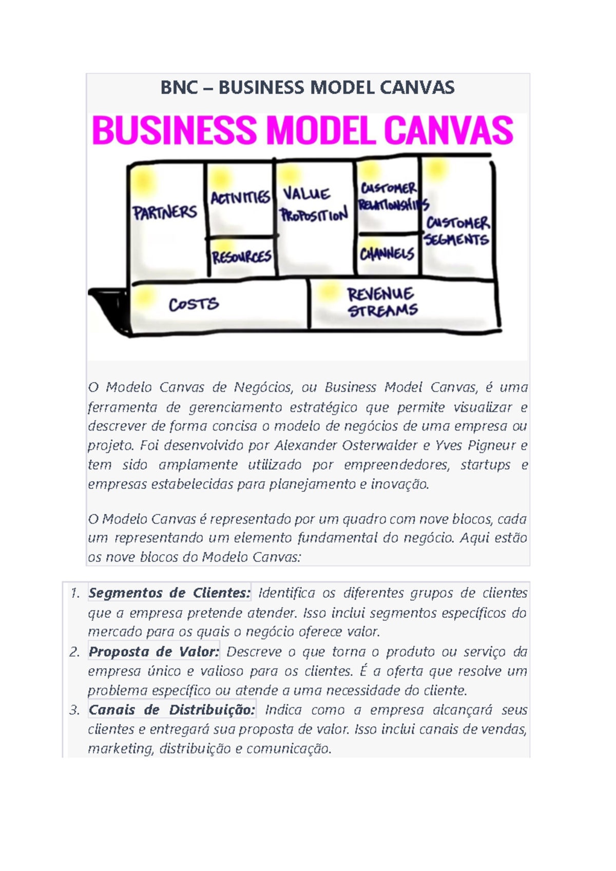BNC - Canvas - sim - BNC – BUSINESS MODEL CANVAS O Modelo Canvas de ...