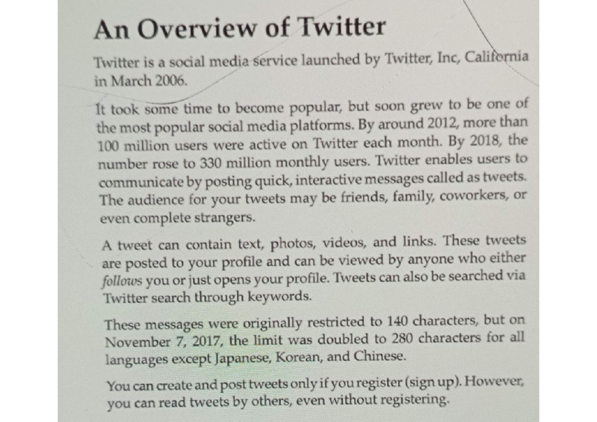 An overview of Twitter - Journalism - Studocu