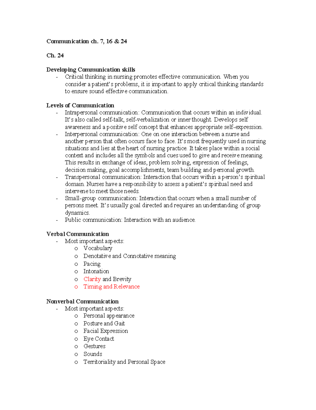 Communication ch. notes - Communication ch. 7, 16 & 24 Ch. 24 ...