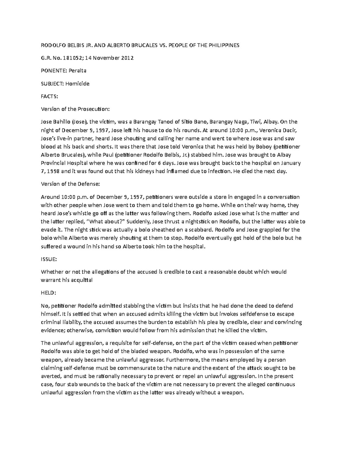 11-CD - People vs Belbis - RODOLFO BELBIS JR. AND ALBERTO BRUCALES VS ...