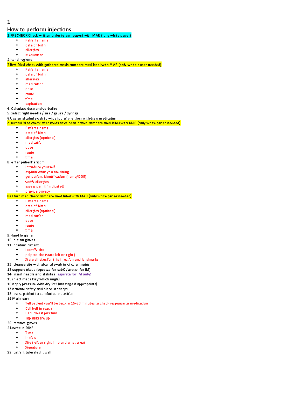 Peds injections for Skills Testing - 1 How to perform injections 1 ...