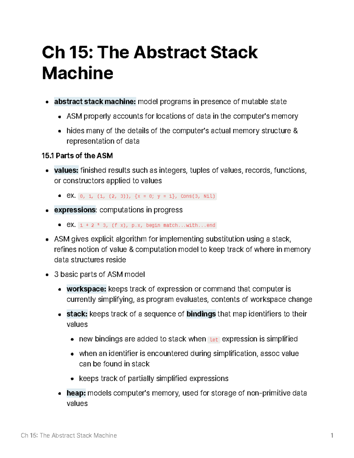 Ch 15 The Abstract Stack Machine - Ch 15: The Abstract Stack Machine ...