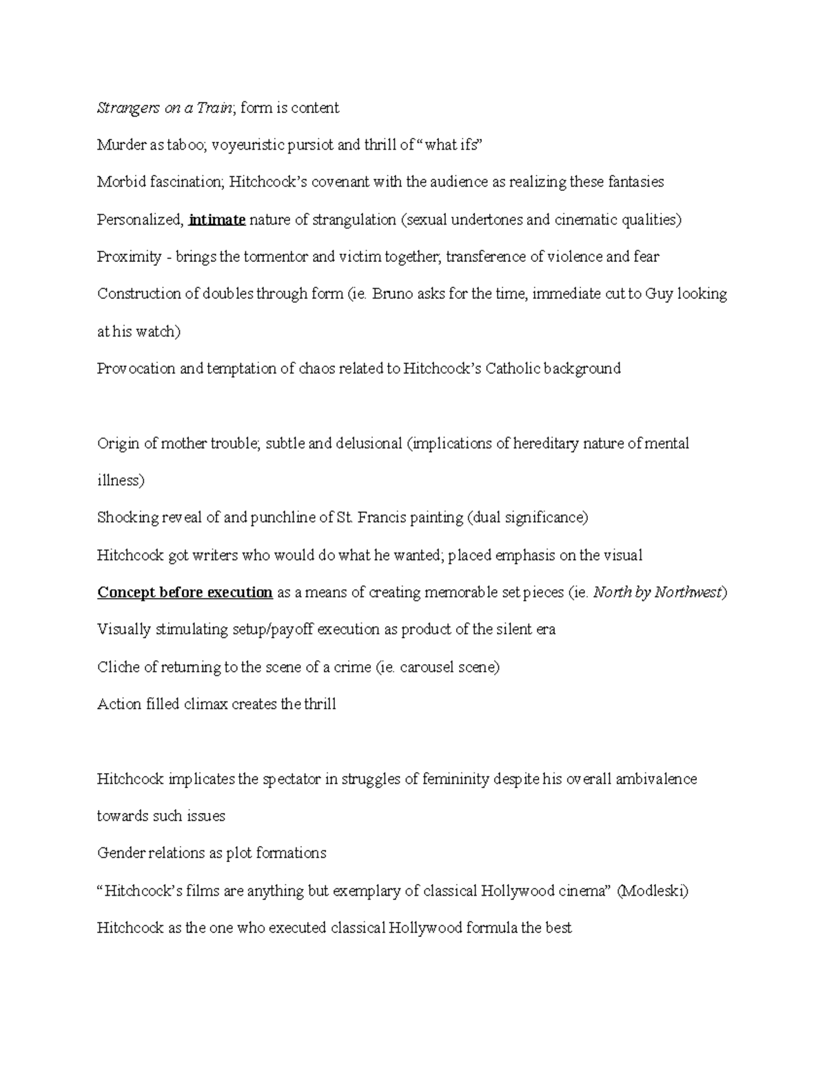 Week 7 - Comprehensive summary of lecture and readings - Strangers on a ...