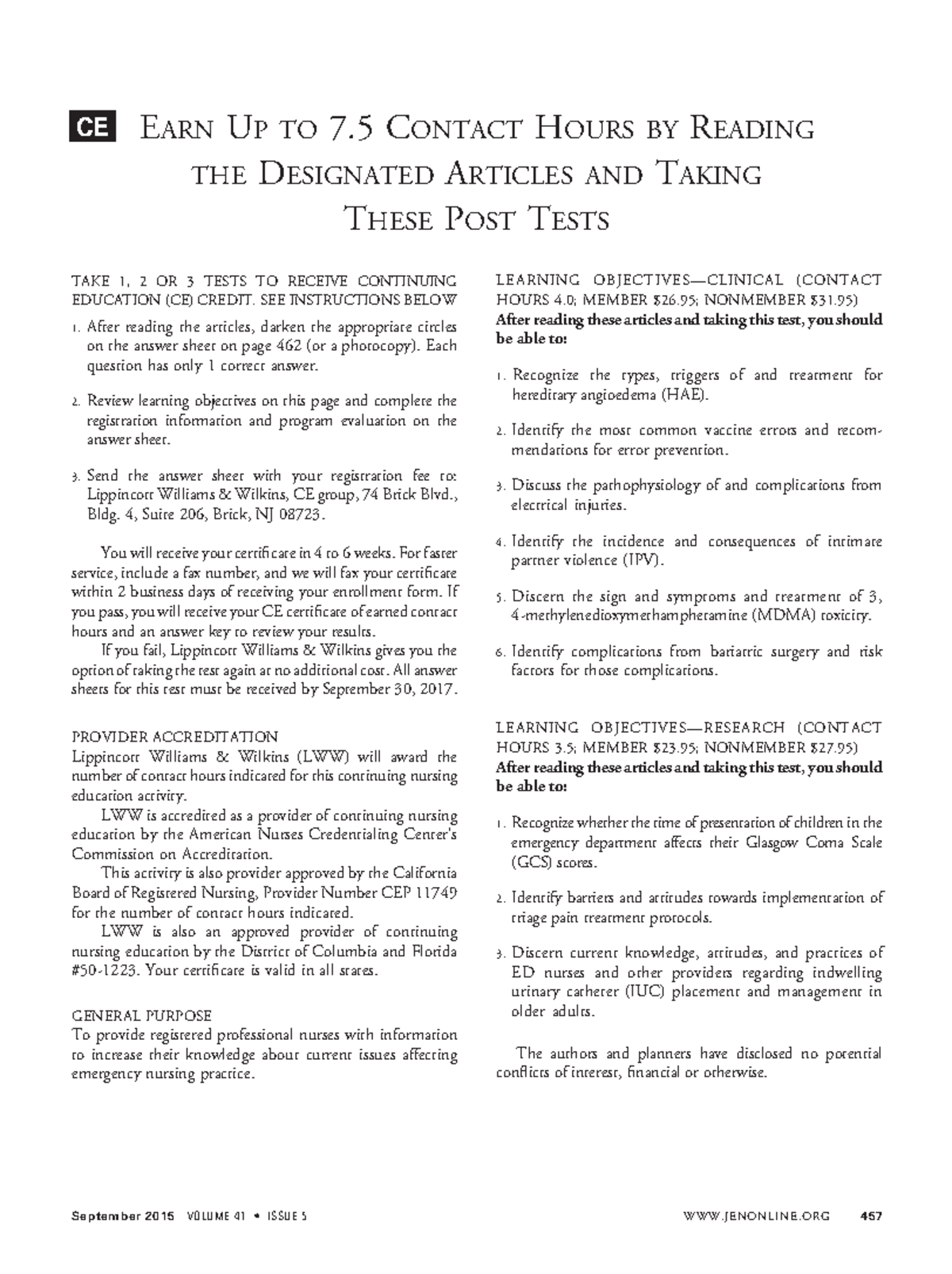 Earn Up to 7 - Article - E ARN U P TO 7 C ONTACT HOURS BY R EADING THE ...