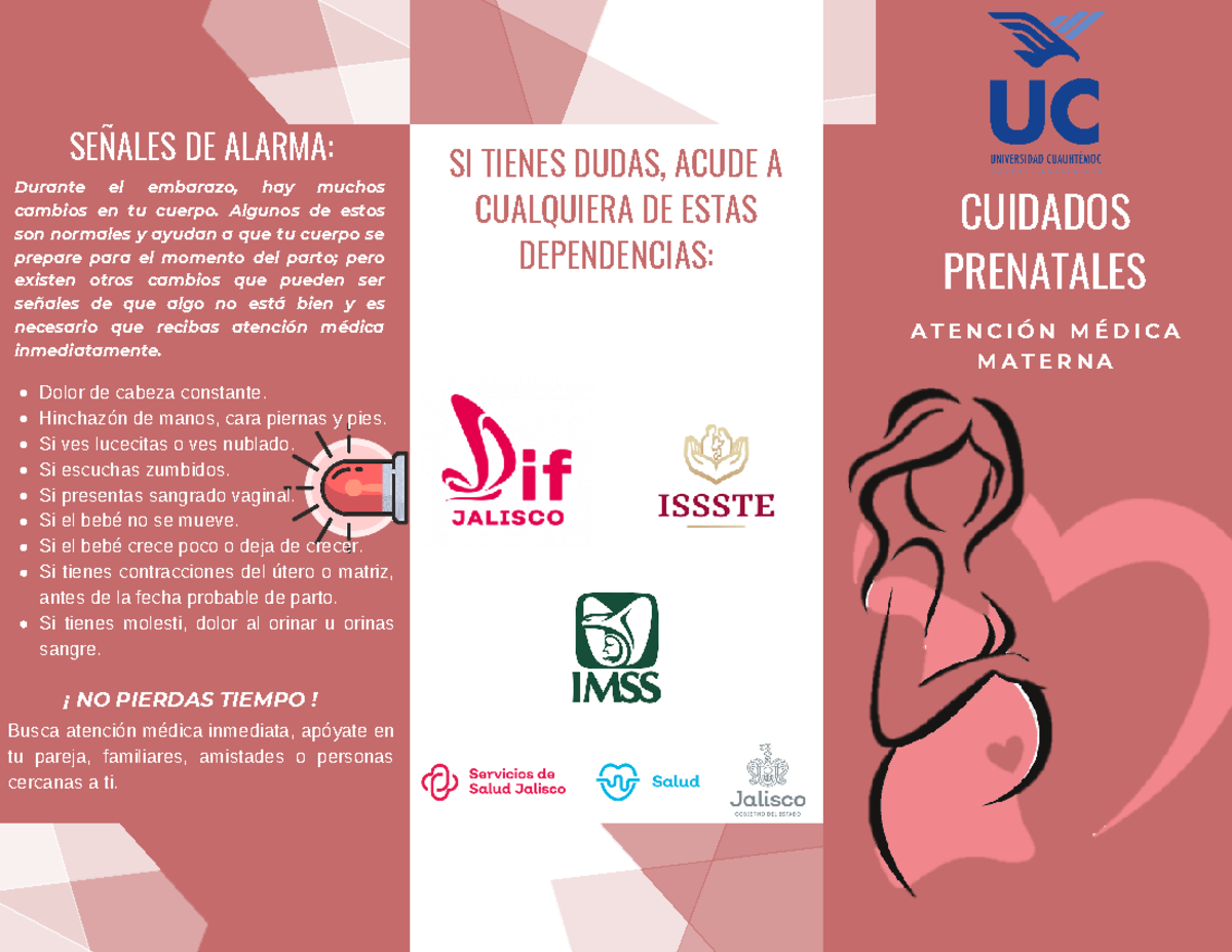 Cuidados Prenatales - CUIDADOS PRENATALES A T E N C I Ó N M É D I C A M A T E R N A SI TIENES ...