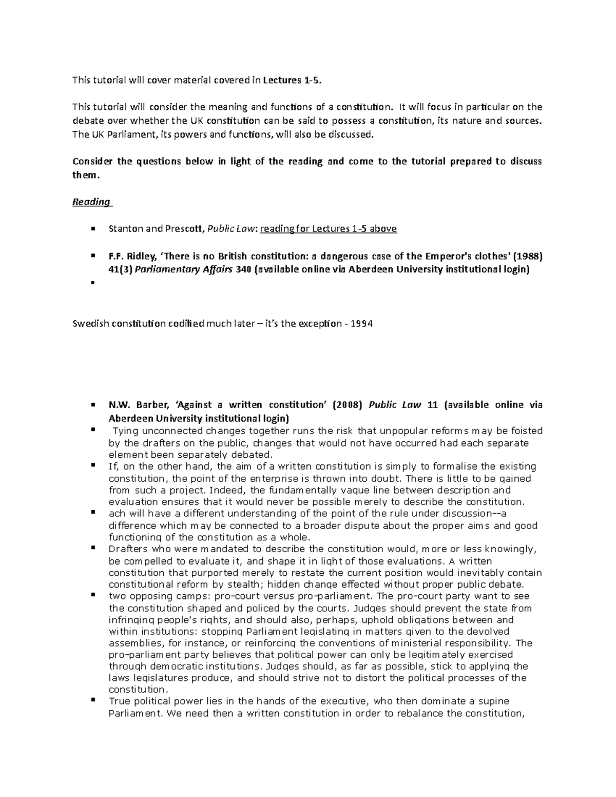 1537 Tutorial 1 - This tutorial will cover material covered in Lectures ...