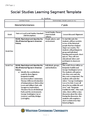 SS Learning Segment - Social Studies Learning Segment Template A. Outline Central Focus ...