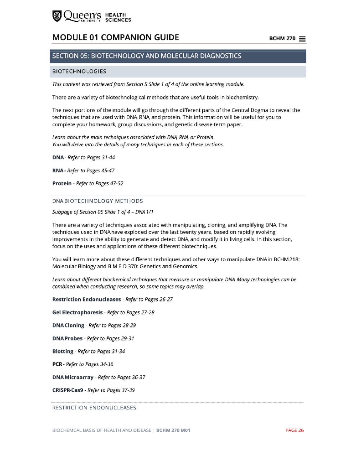 Module 1 - BCHM 270 - Homework part - Bchm 270 - Studocu