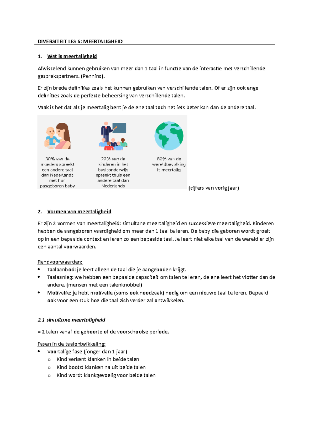 Diversiteit les 6 meertaligheid - Thomas More - Studocu