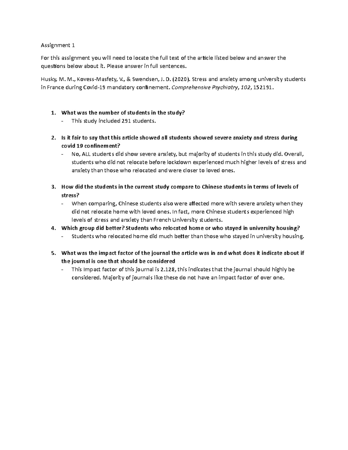 Assgnmt 1 - Assingment one - Assignment 1 For this assignment you will ...