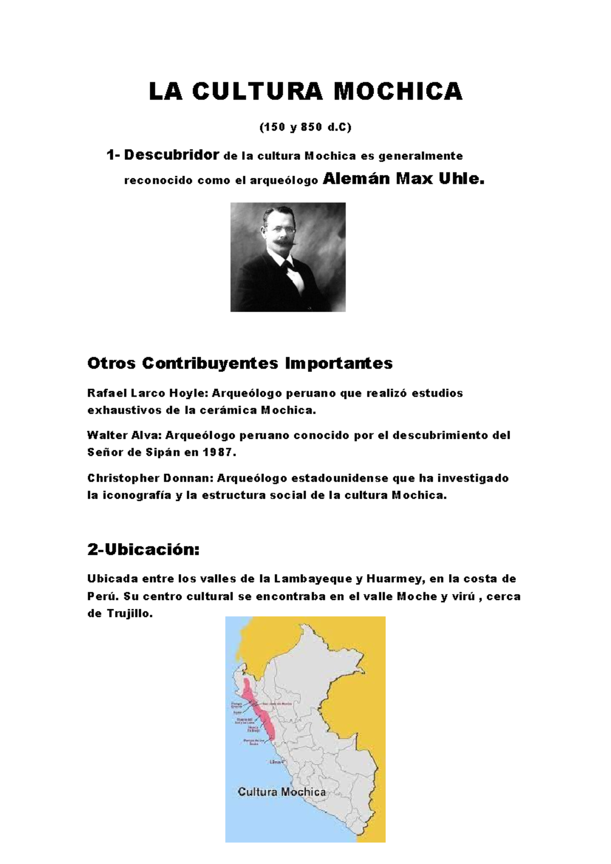 LA Cultura Mochica - LA CULTURA MOCHICA (150 y 850 d) 1- Descubridor de ...