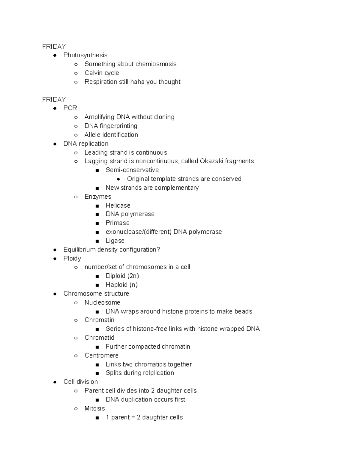 Bio 5A Week 5 6 7 Lecture Notes - FRIDAY Photosynthesis Something about ...