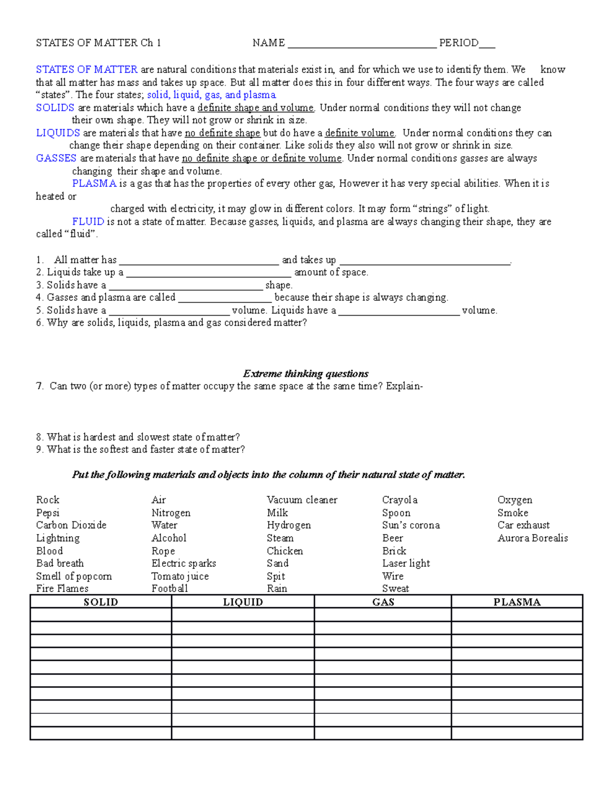 CHM 130-CH1-2 classwork - STATES OF MATTER Ch 1 NAME ...