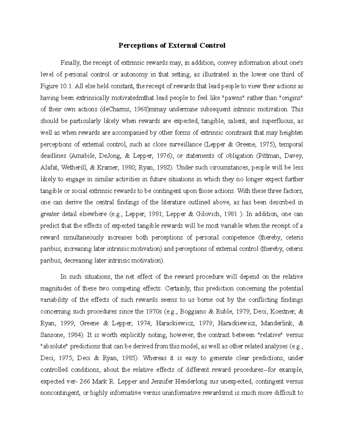 Perceptions of External Control - Perceptions of External Control ...