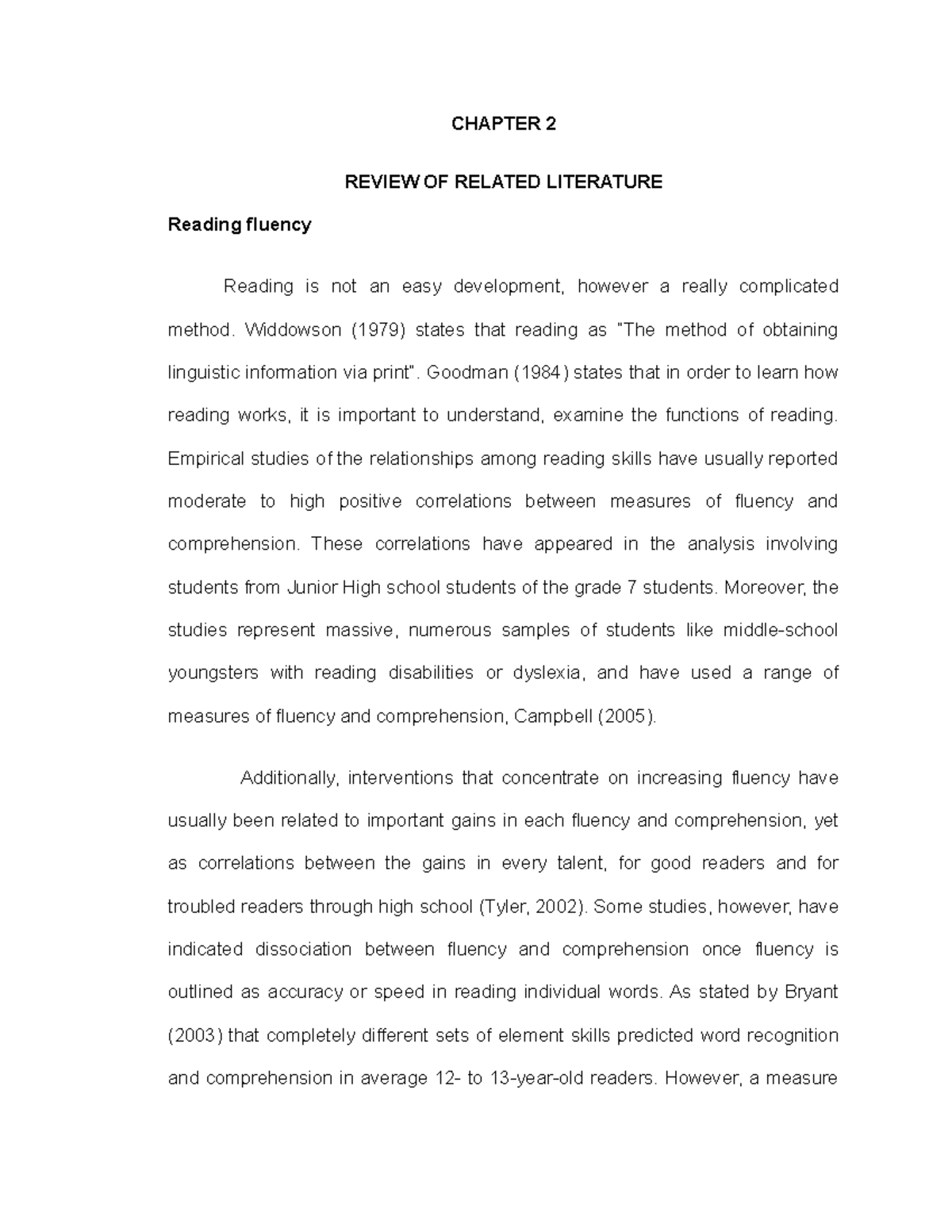 Chapter 2 - THESIS SCIENCE - CHAPTER 2 REVIEW OF RELATED LITERATURE ...