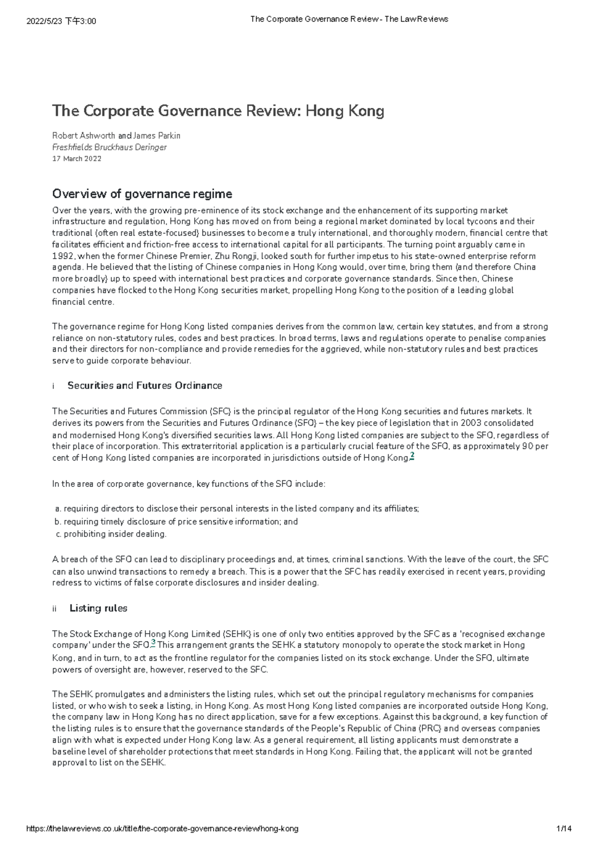 The Corporate Governance Review - The Law Reviews - The Corporate ...