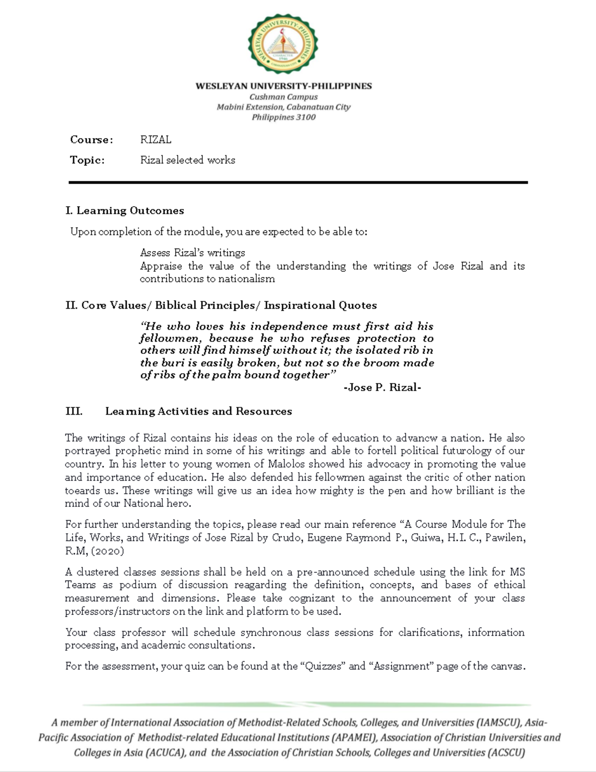 Module-Letter to the Women of Malolos - Page 1 of 3 Course: RIZAL Topic ...