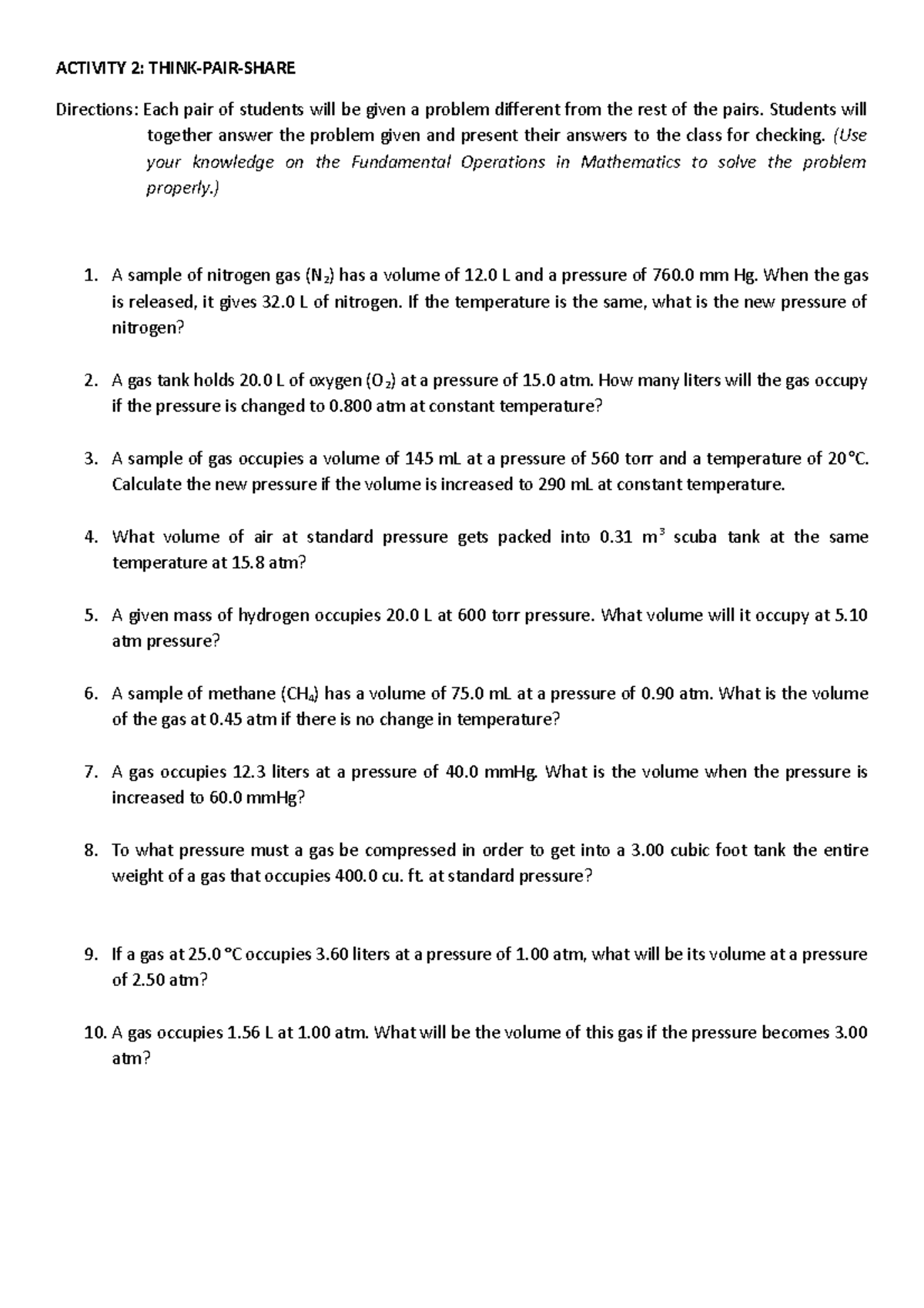 Activity-2-Problem-Solving - ACTIVITY 2: THINK-PAIR-SHARE Directions ...