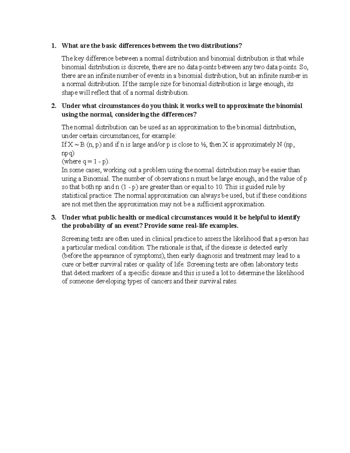 What are the basic differences between the two distributions - 1. What ...