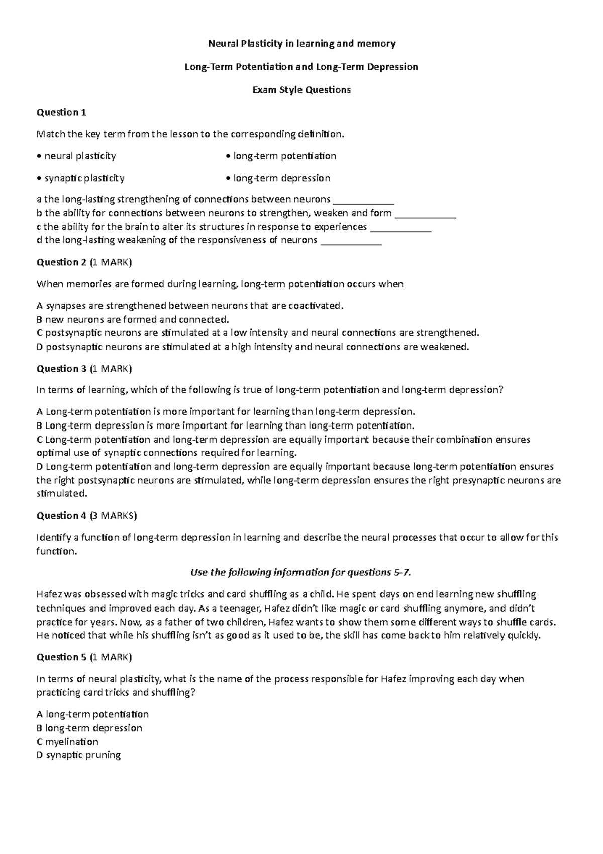 Neural%20Basis%20of%20Learning%20and%20Memory%20Exam%20Questions ...