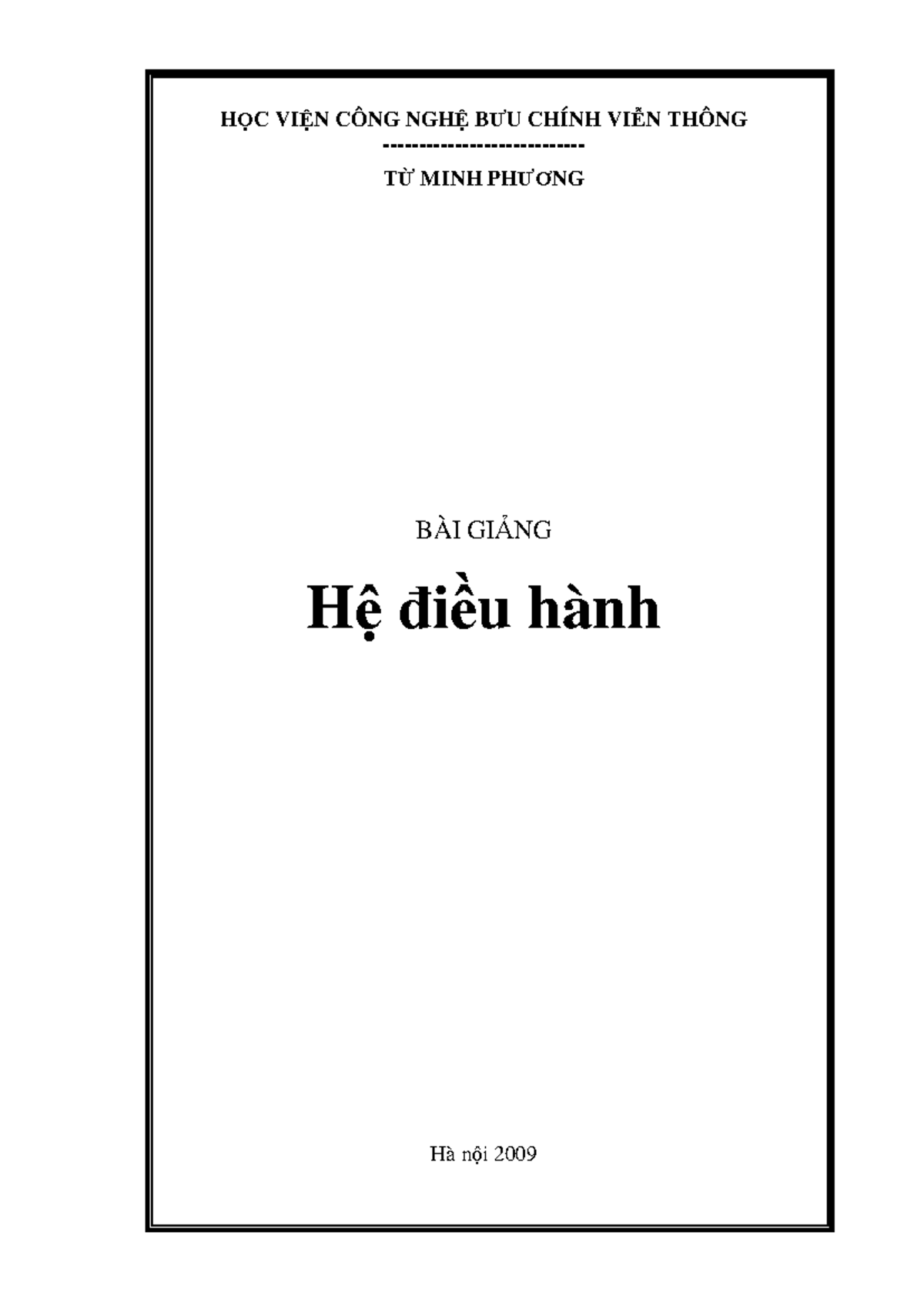 He dieu Hanh-Tu Minh Phuong - HỌC VIỆN CÔNG NGHỆ BƯU CHÍNH VIỄN THÔNG ...