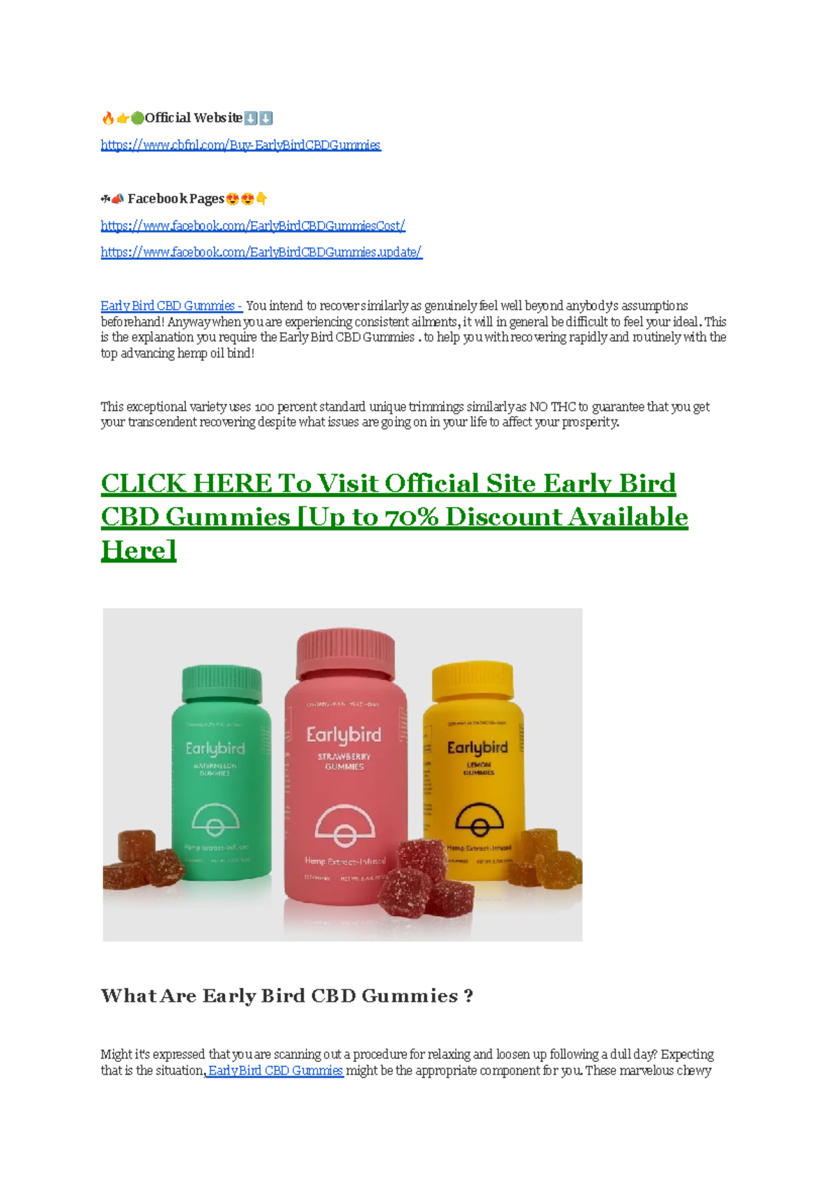 Early Bird CBD Gummies : Does It Work Or Just Scam? - 🔥👉🟢Official Website⬇⬇ - Studocu