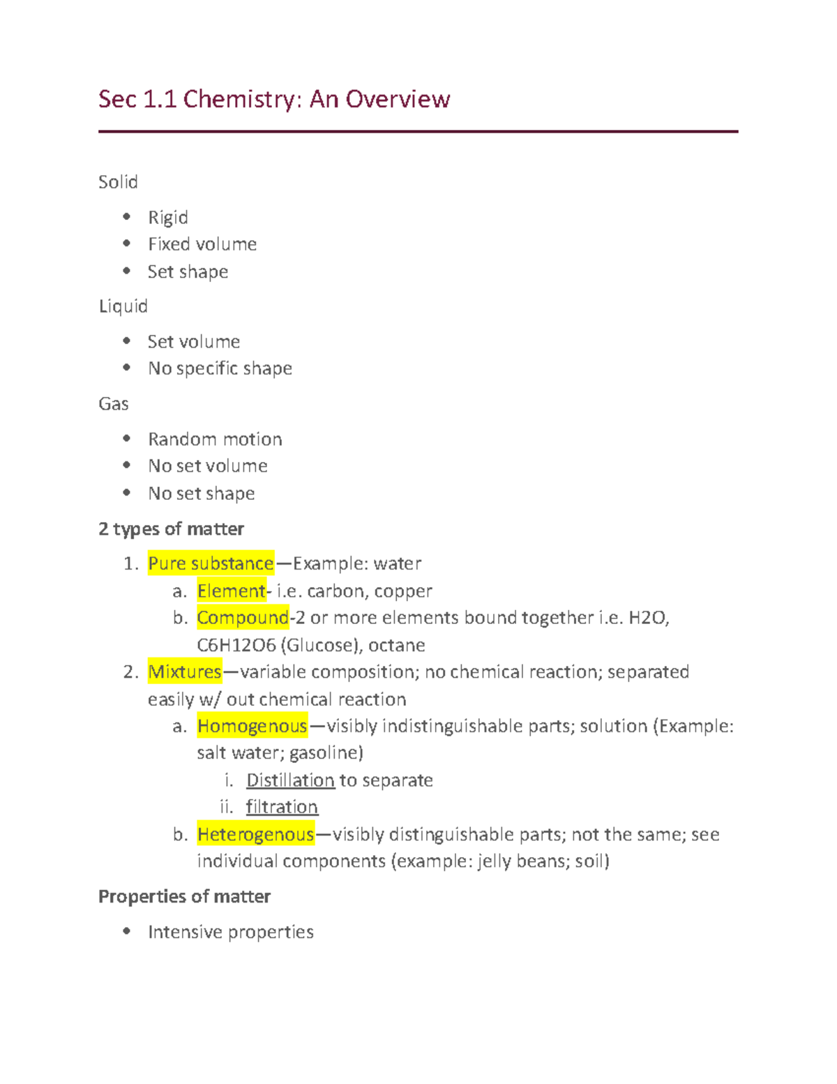 Sec 1 Chemistry Overview - Sec 1 Chemistry: An Overview Solid Rigid ...