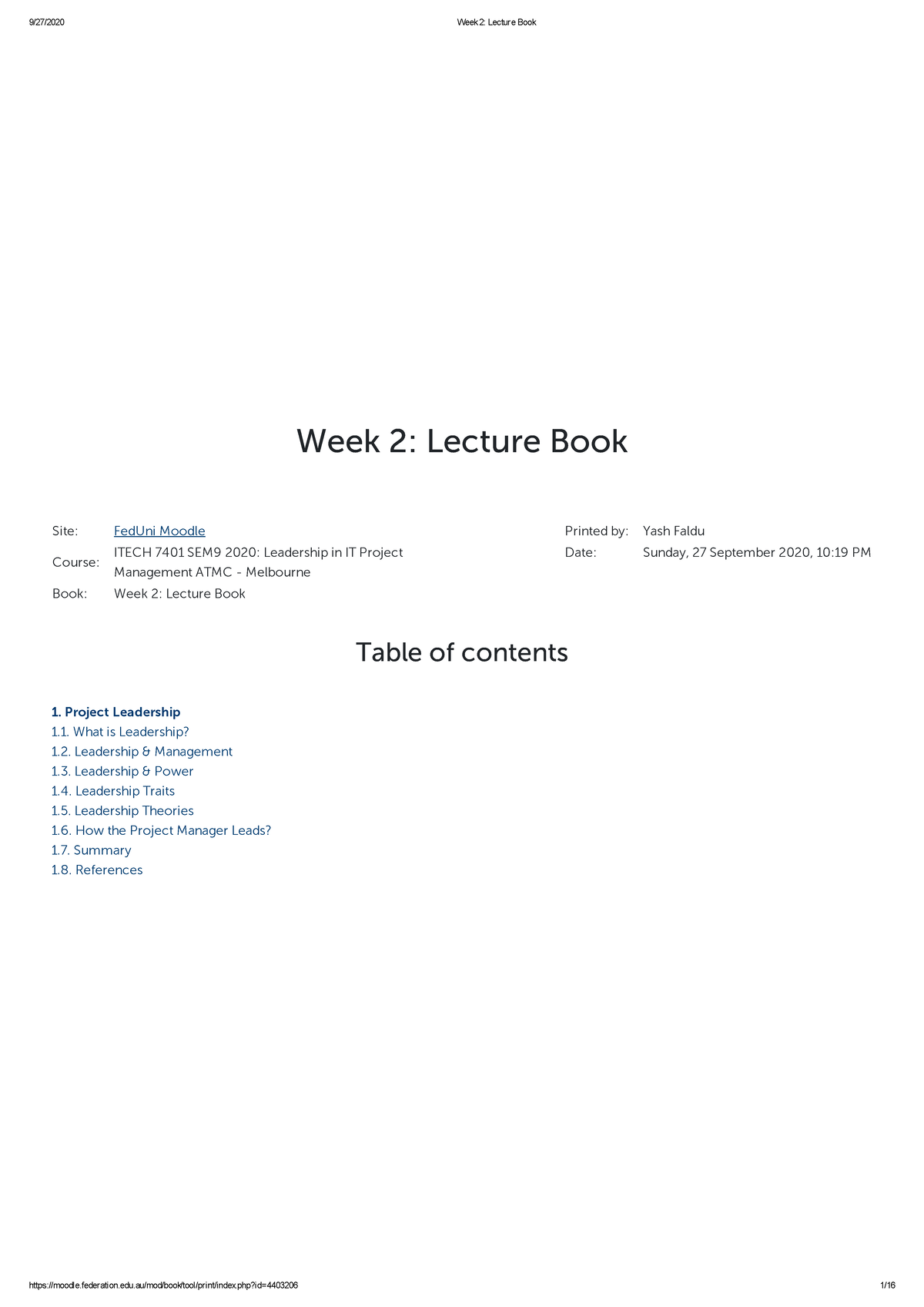 Week 2 Lecture Book - chapter 2 - Week 2: Lecture Book Site: FedUni ...