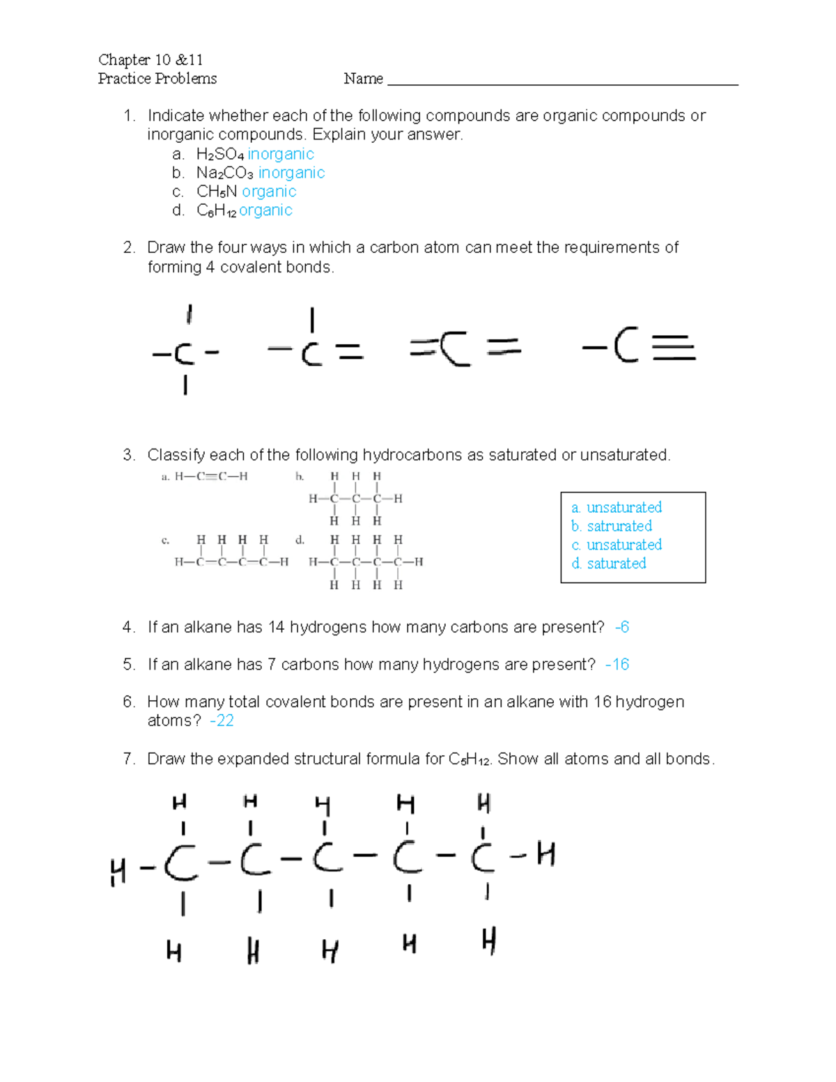 CHM1110 PP Ch 10 11 - Practice problems from chapter - Chapter 10 ...